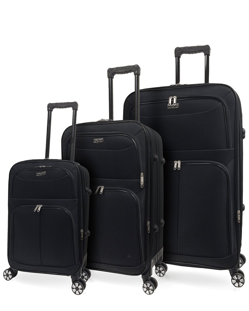 Toscano Crociato 3pc Expandable Luggage Set In Black | ModeSens