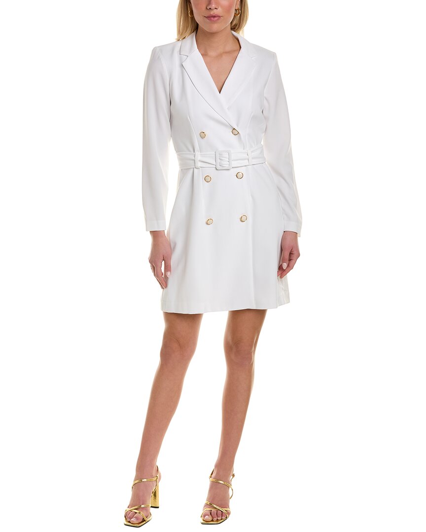 Taylor Belted Blazer Dress In White | ModeSens