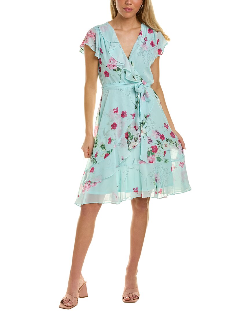 Maison Tara Chiffon Midi Dress In Blue | ModeSens