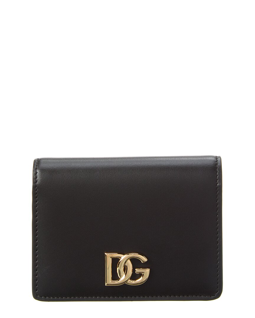 Dolce & Gabbana Dg Logo Leather Card Case In Black | ModeSens