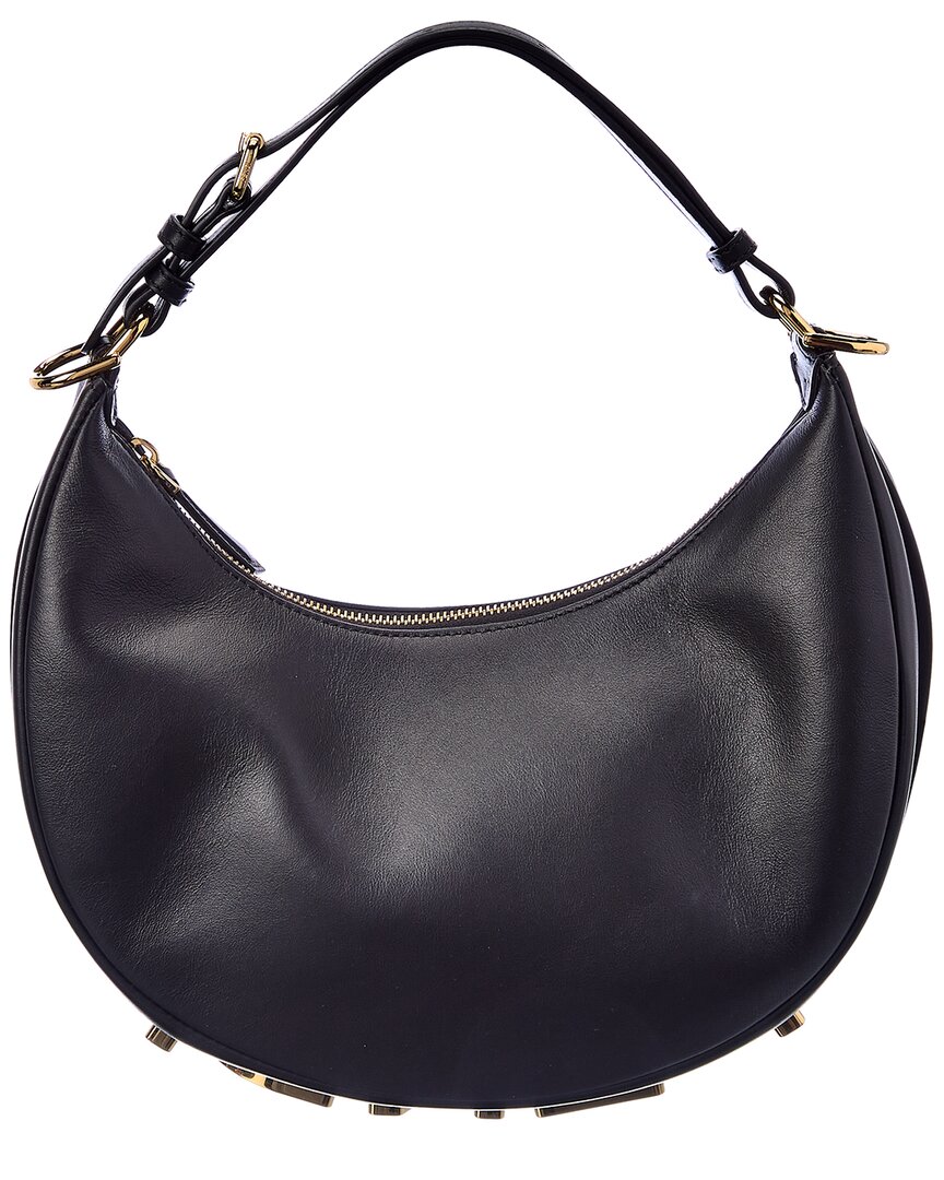 Fendi Graphy Small Leather Hobo Bag In Black | ModeSens