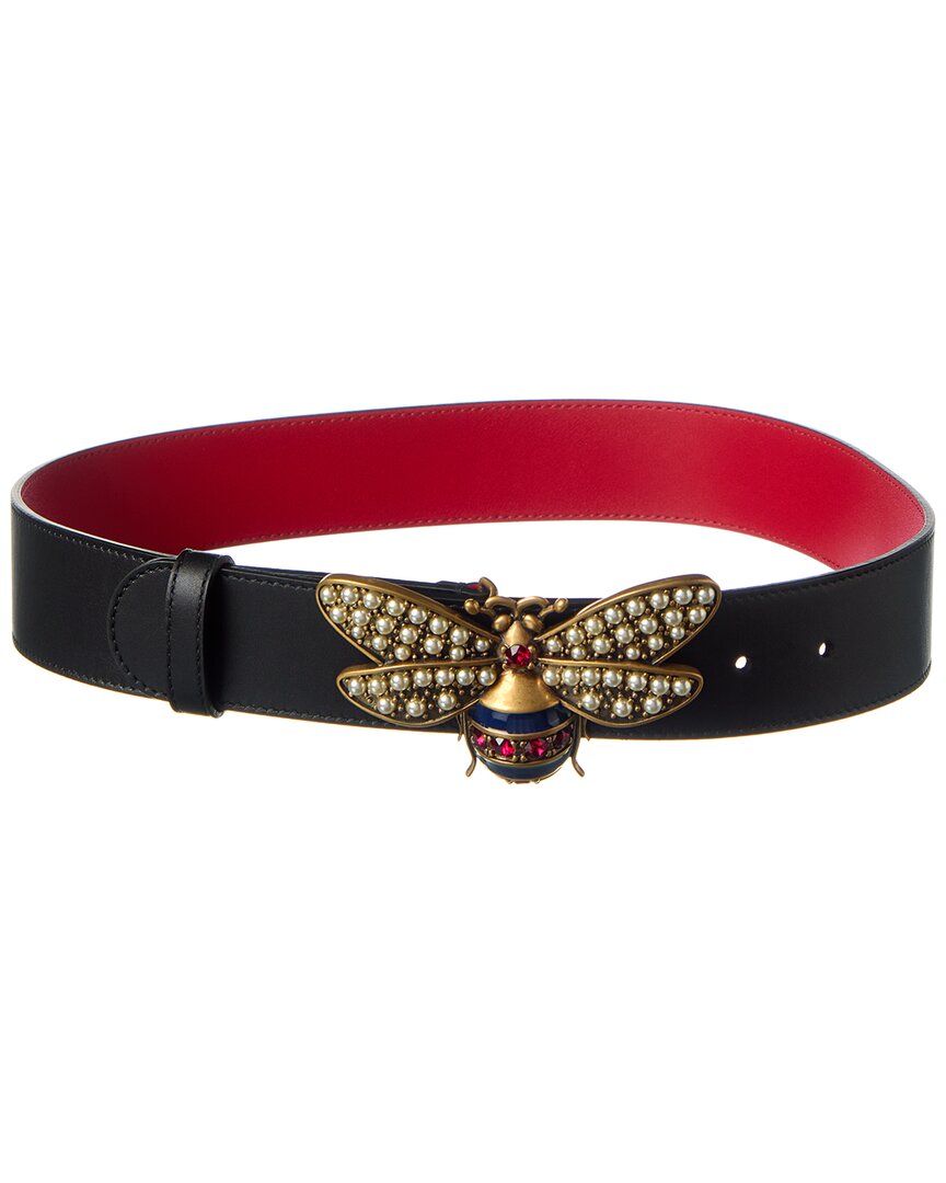 Gucci Bee Leather Belt In Black | ModeSens