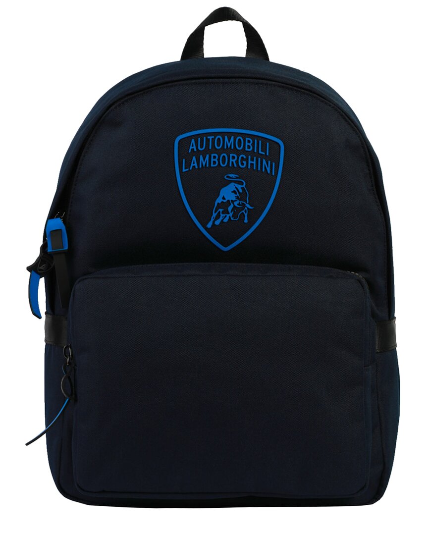 Lamborghini Logo Rubber Patch Backpack In Blue | ModeSens
