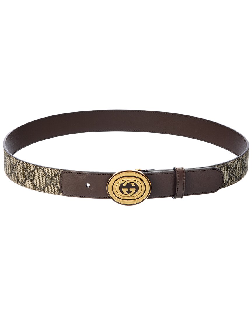 Gucci Interlocking G Leather Belt | ModeSens