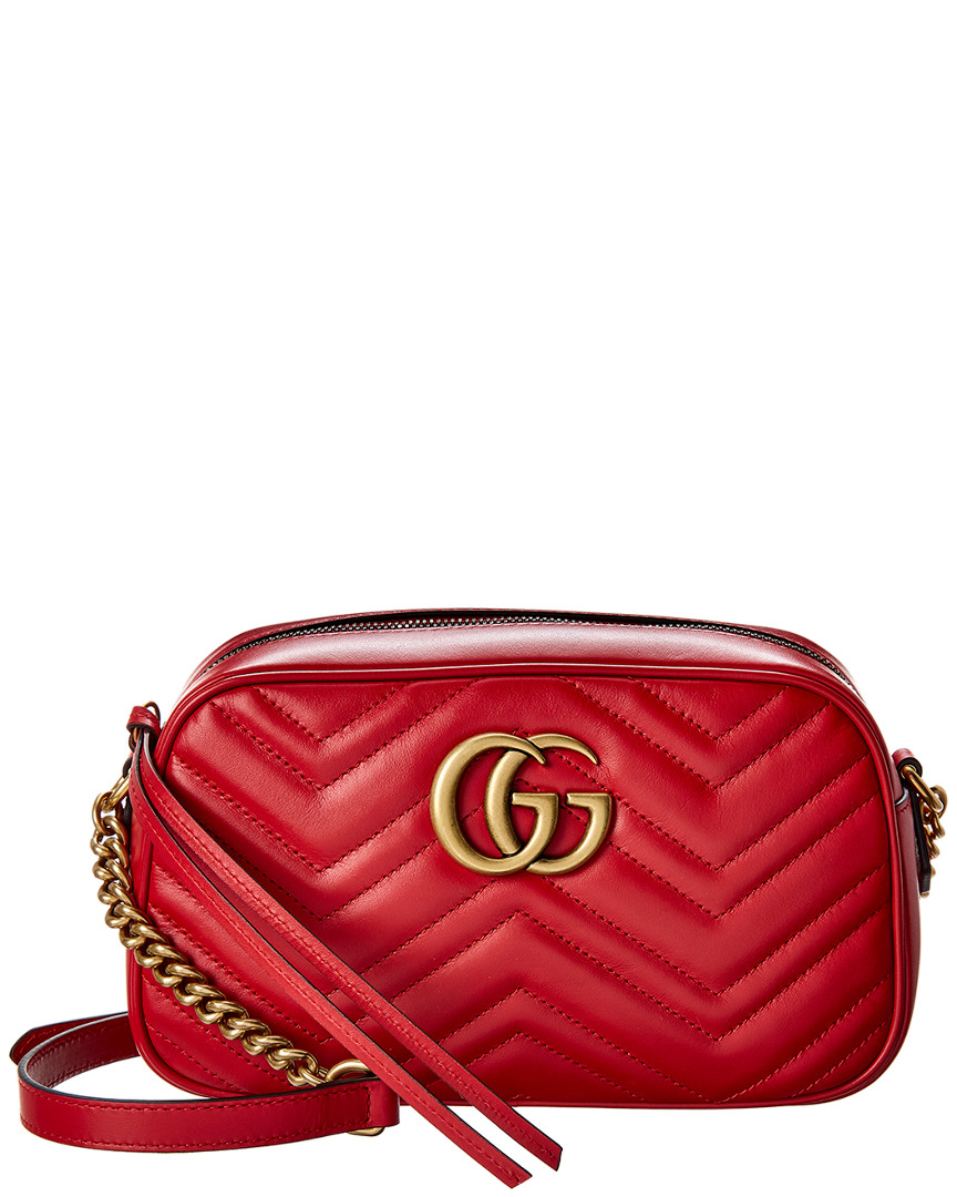 Gucci Gg Marmont Mini Matelasse Leather Crossbody Camera Bag In Red ...