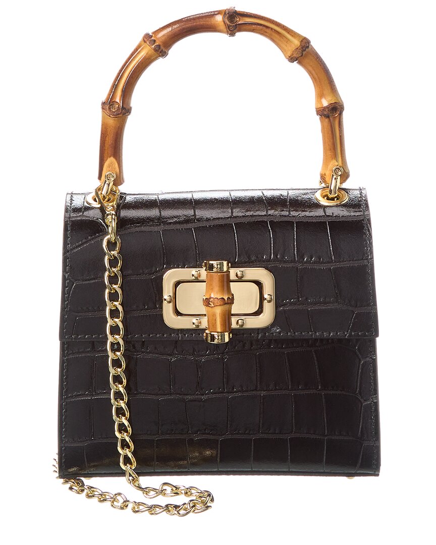 Persaman New York 1029 Croc-embossed Leather Satchel In Brown | ModeSens