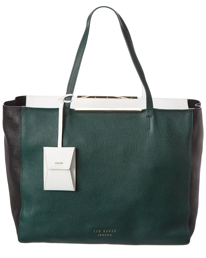 Ted Baker Darciaa Oversized Leather Shopper Tote In Green | ModeSens
