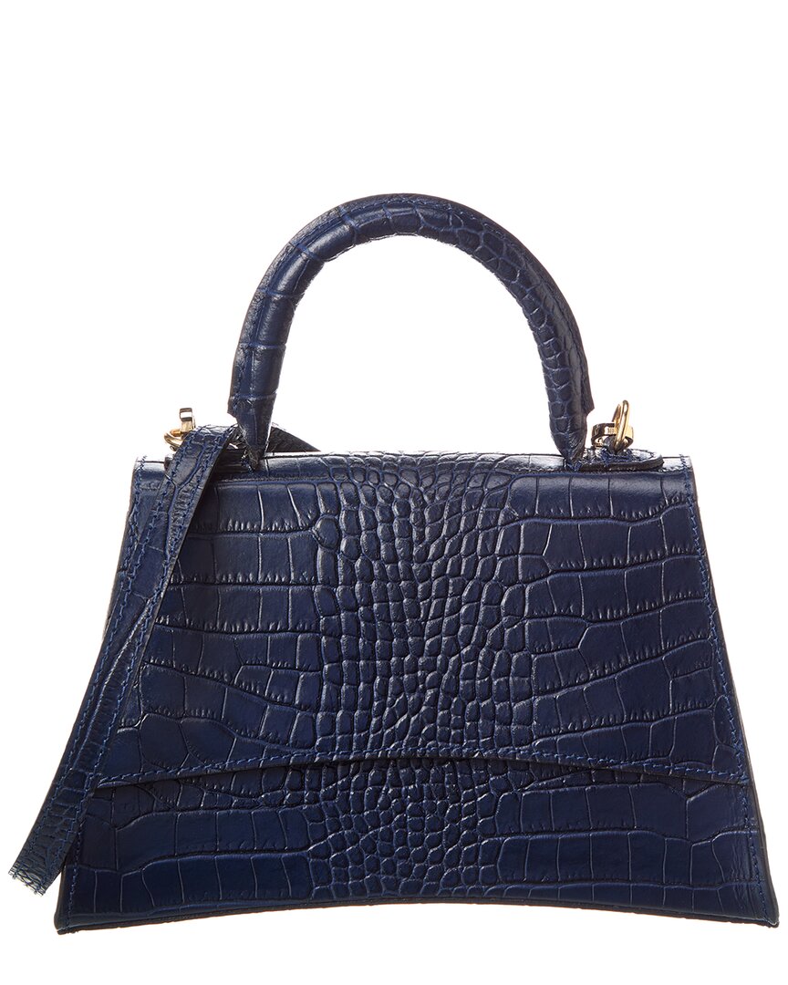 Persaman New York Penelope Croc-embossed Leather Top Handle Satchel In ...