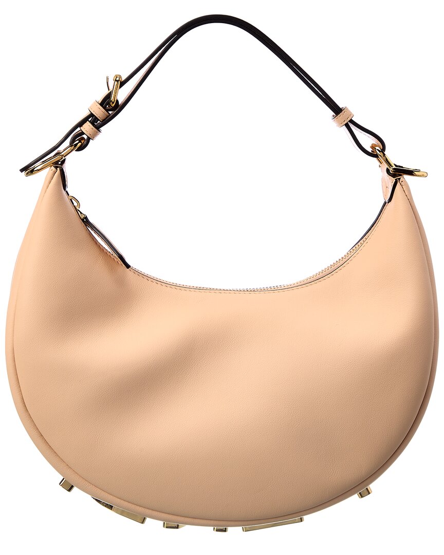 Fendi Graphy Small Leather Hobo Bag In Pink | ModeSens