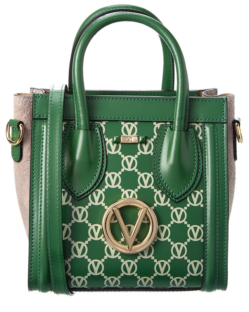 Valentino By Mario Valentino Eva Monogram Leather Tote In Green | ModeSens