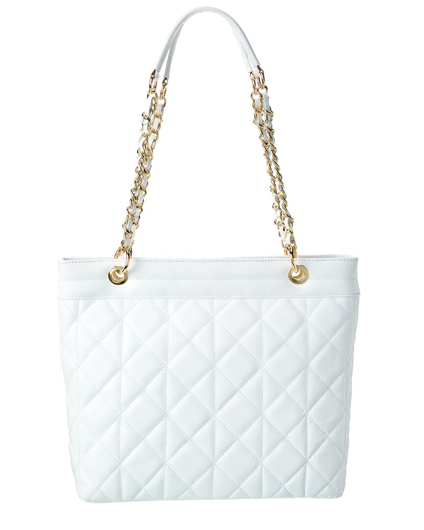 Persaman New York Antonella Quilted Leather Tote In White | ModeSens