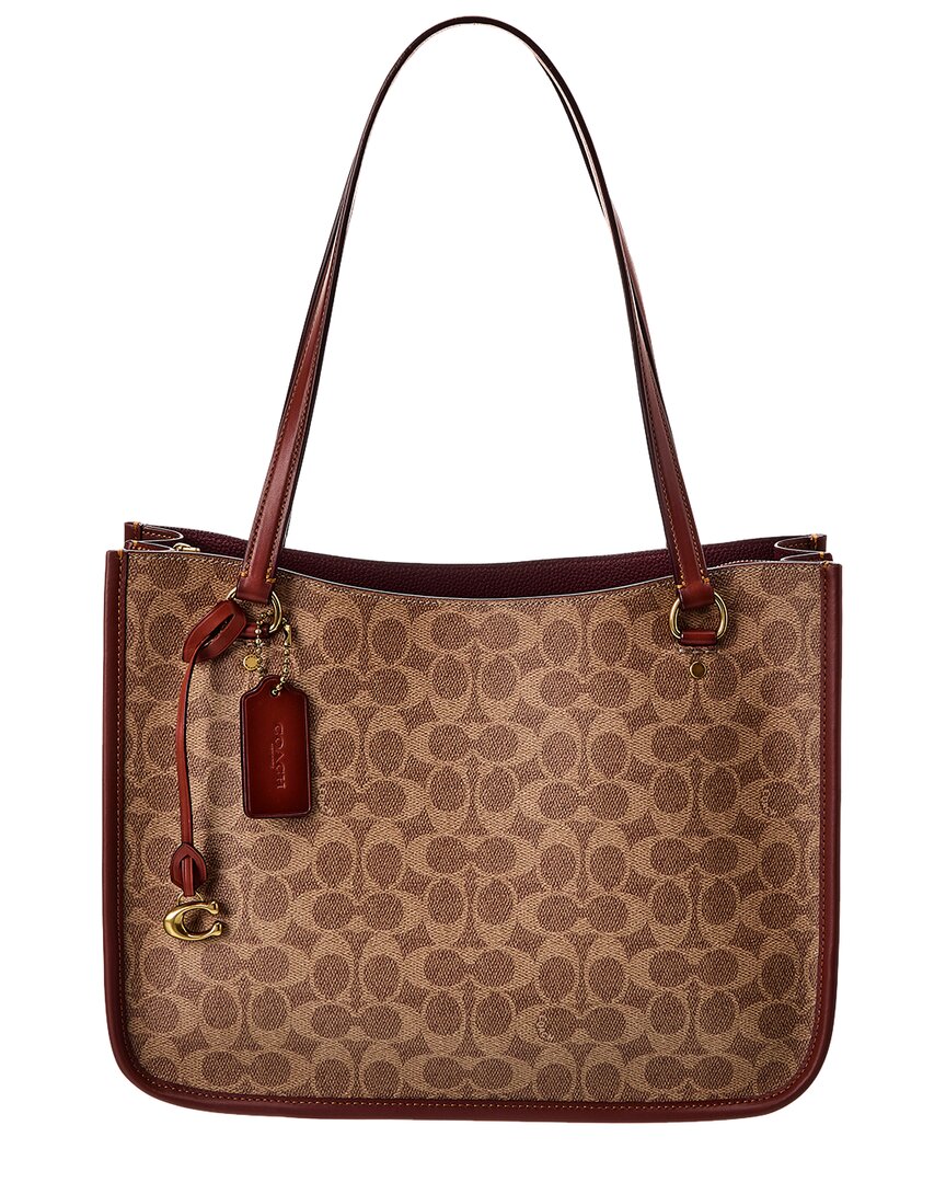 Coach Tyler Signature Coated Canvas & Leather Carryall In Brown | ModeSens