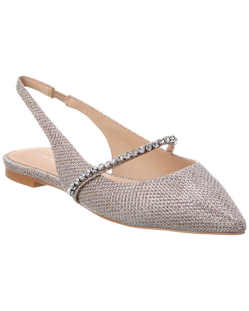 Stuart Weitzman Crystalline Mesh Slingback Flat In Gold | ModeSens
