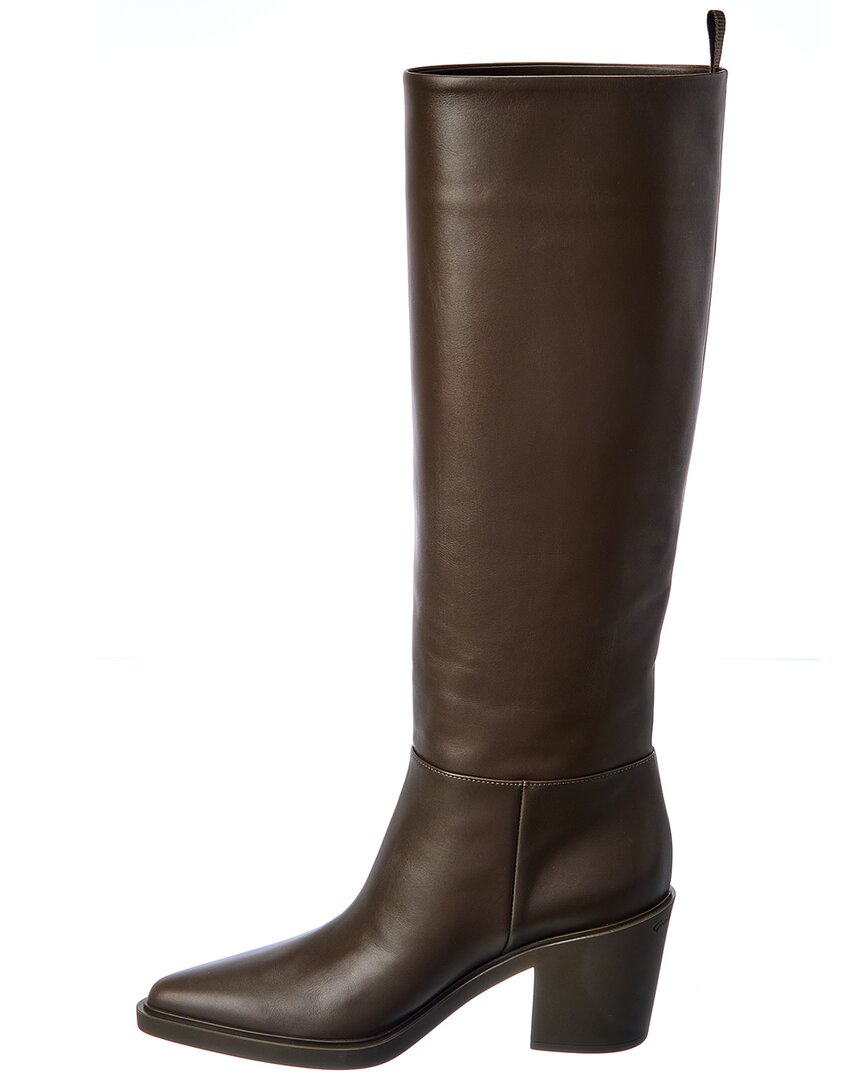 Gianvito Rossi 60 Leather Knee-high Boot In Green | ModeSens