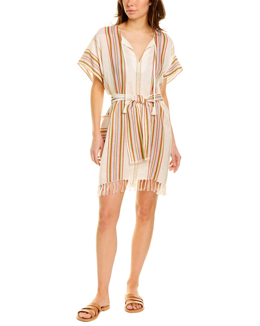 Tory Burch Belted Linen Tunic In Brown | ModeSens