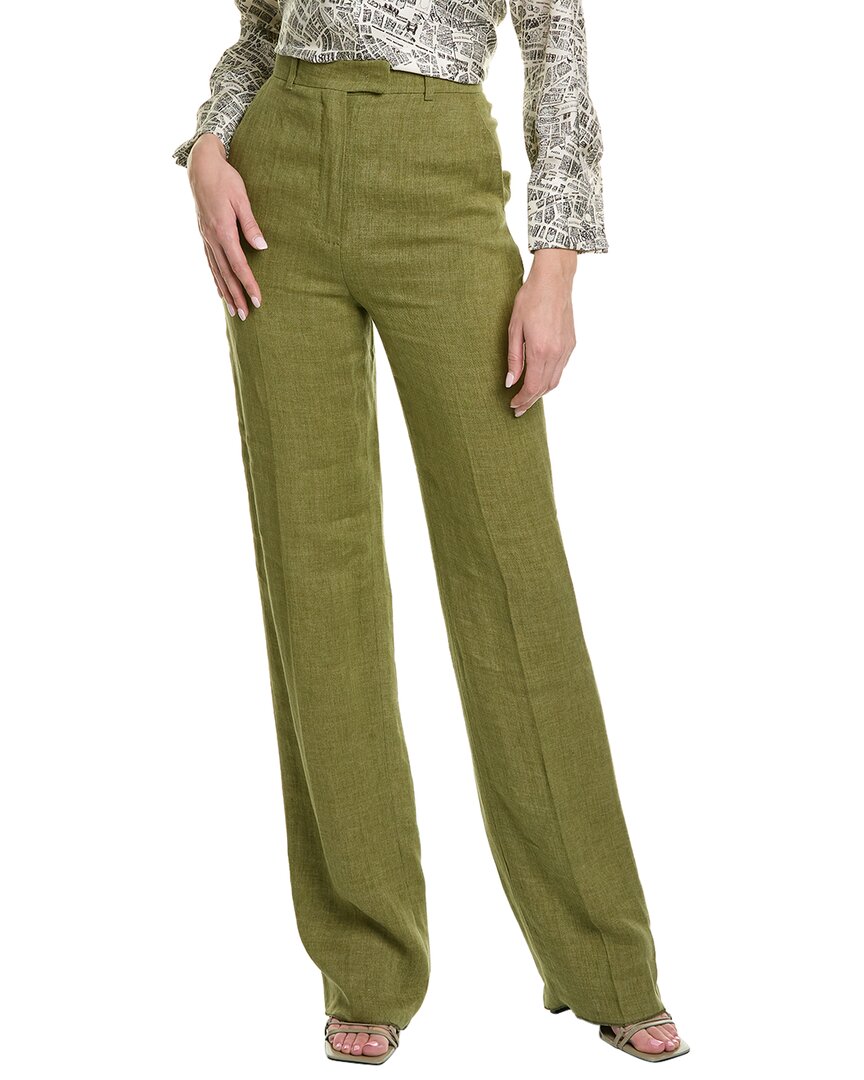 Max Mara Alcano Linen Trouser In Beige | ModeSens