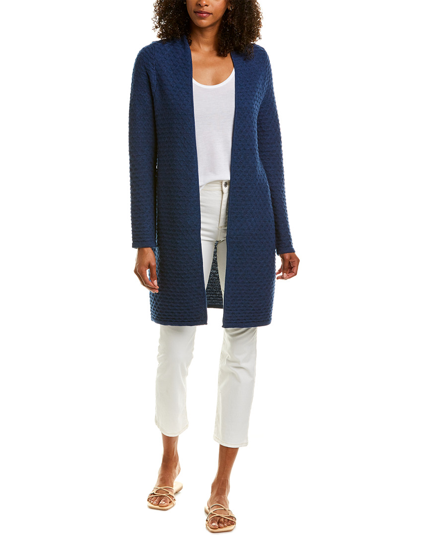 Sail To Sable Long Drape Front Wool Cardigan Women's Blue Xs | eBay