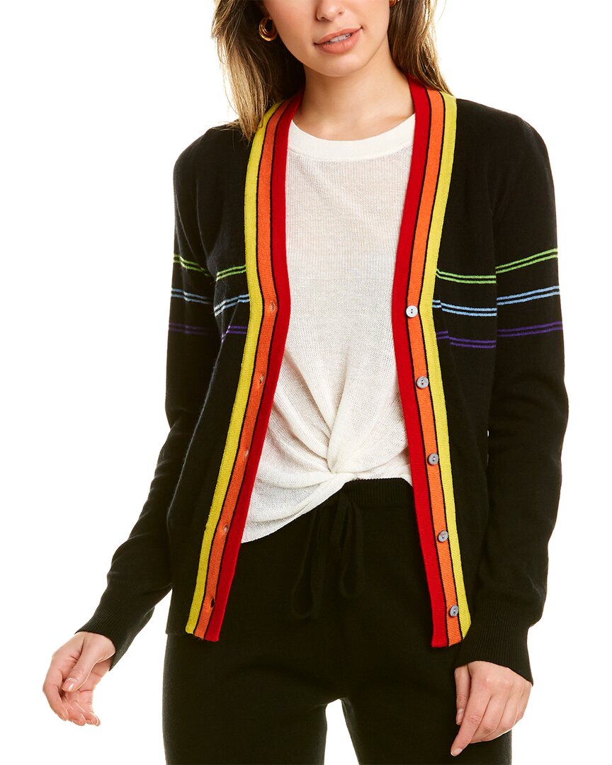 Mt By Madeleine Thompson Mt Bella Fitted Rainbow Cardigan In Black ...