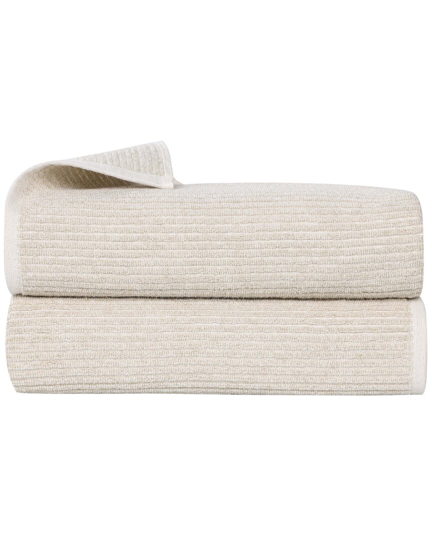 Superior Set Of 2 Destin Medium Weight Solid Ribbed Bath Sheets | ModeSens