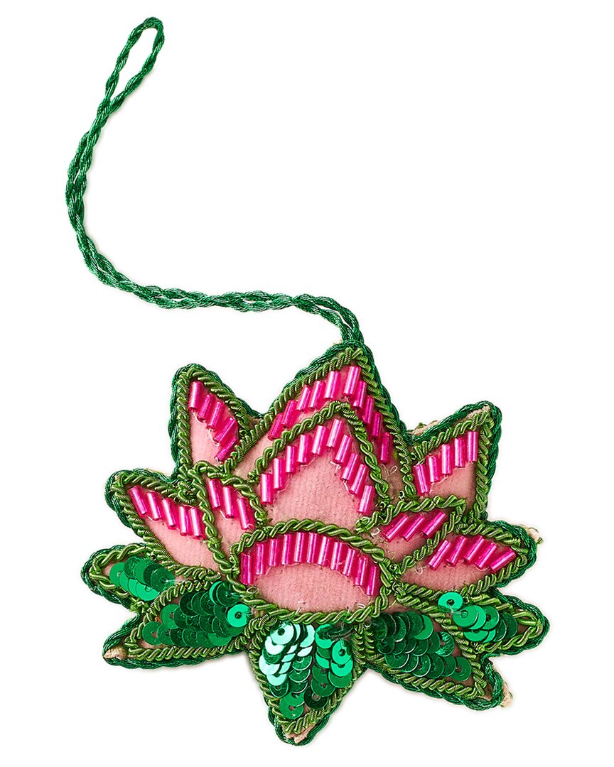 Matr Boomie Larissa Plush Lotus Beaded & Embroidered Felt Ornament In ...