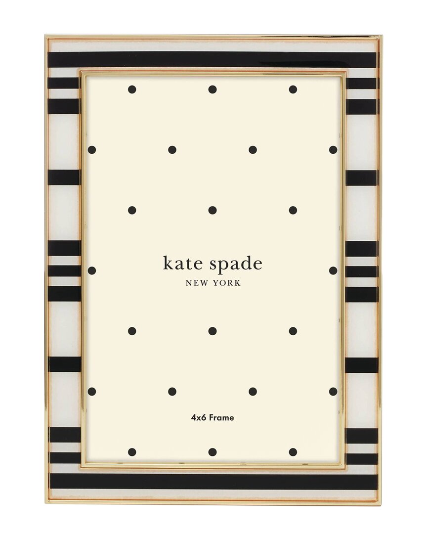 Kate Spade New York Sitting Pretty 4x6 Stripe Frame In Black | ModeSens