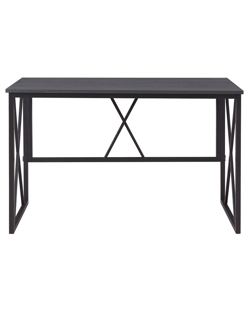 Leick Home X Design Wood & Metal Fully Assembled Computer Desk In Black ...