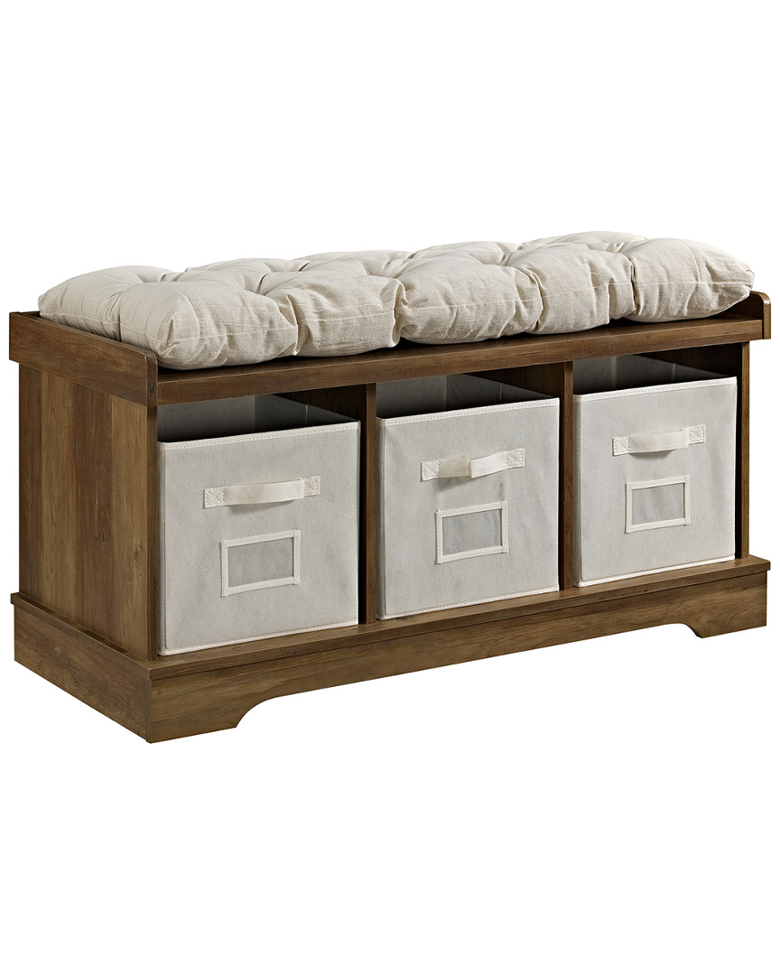 Hewson 42in Modern Farmhouse Entryway Storage Bench | ModeSens