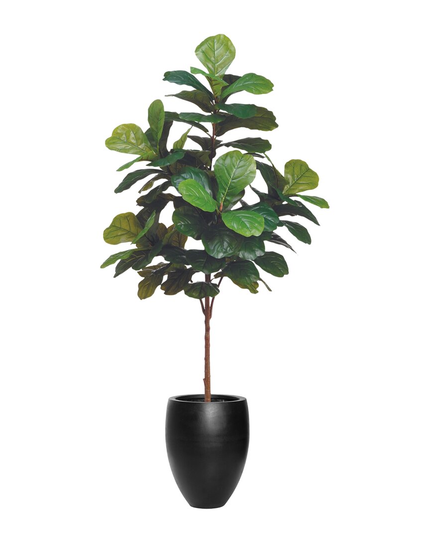 Creative Displays 6ft Fiddle Leaf Tree With Fiberstone Planter | ModeSens