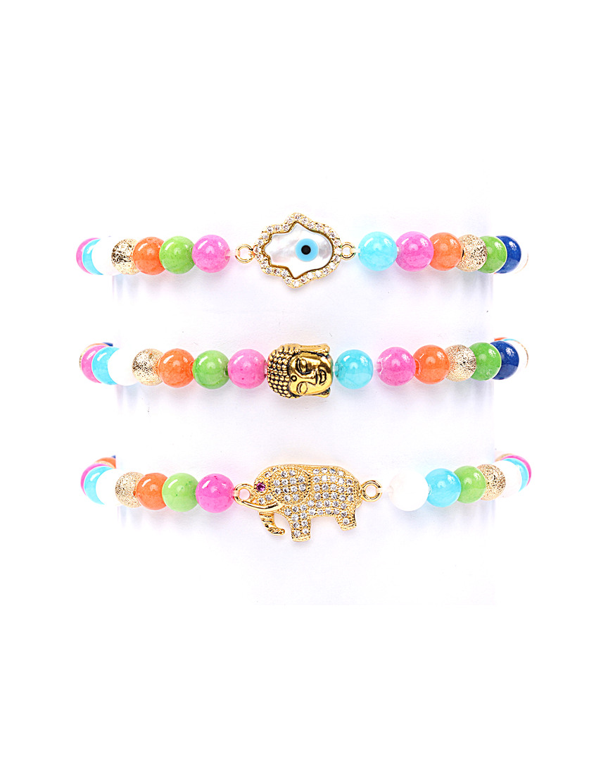 Eye Candy La Natural Stone Rainbow Beaded Bracelet | ModeSens