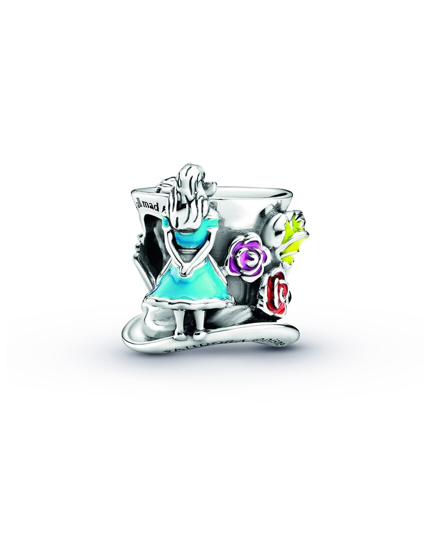 Pandora X Disney Silver Alice In Wonderland Mad Hatter Charm In Nocolor ...